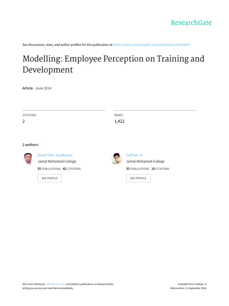 Modelling Employee Perception On Training and Development PDF | PDF ...