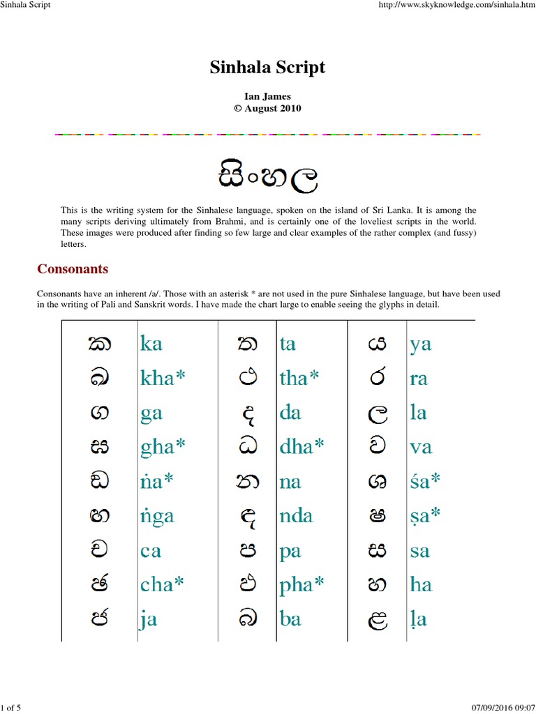 Sinhala Script | PDF