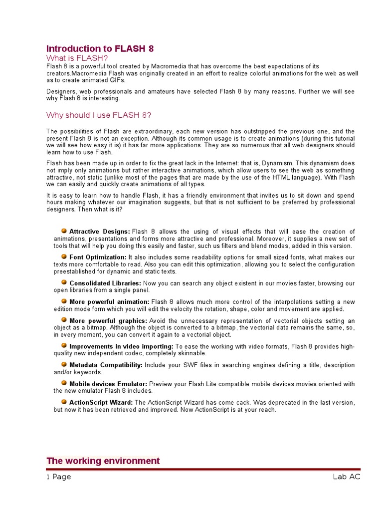 Introduction To FLASH 8 | PDF | Adobe Flash | Areas Of Computer Science