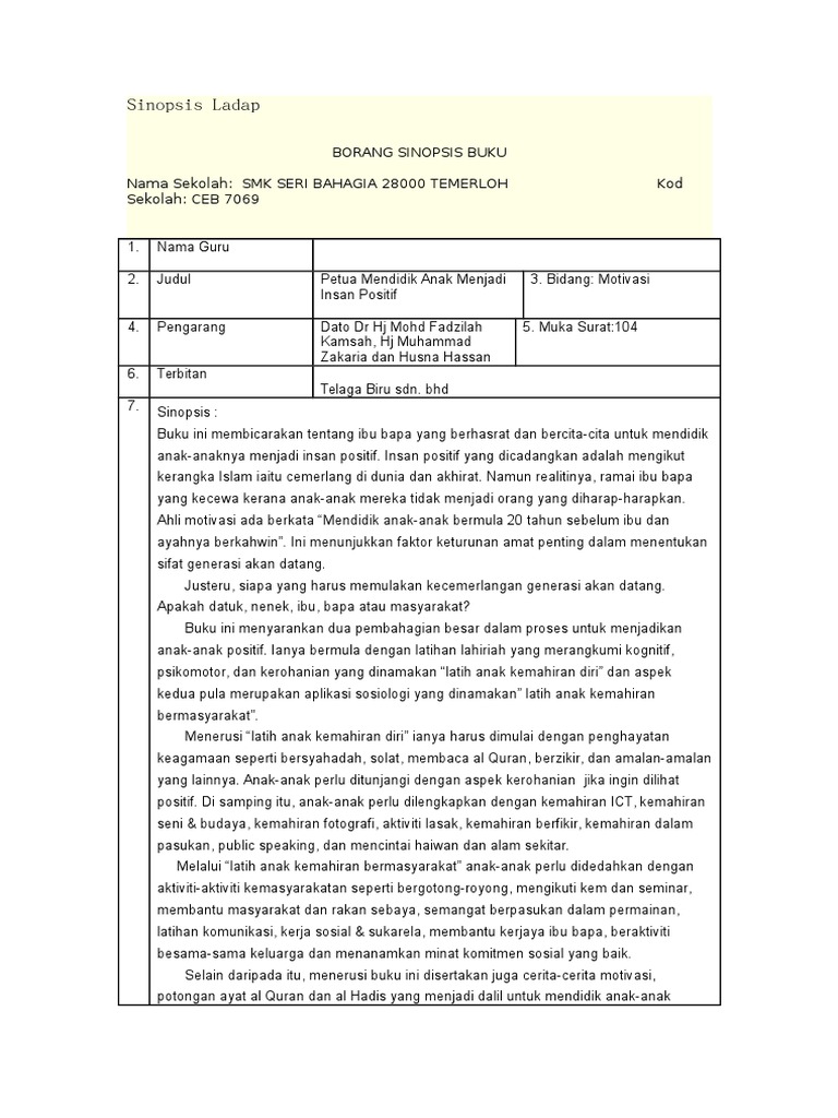 Sinopsis Ladap | PDF