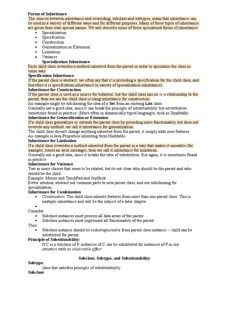 Forms of Inheritance | PDF | Inheritance (Object Oriented Programming ...