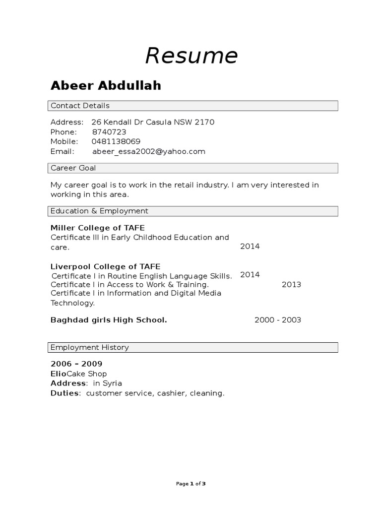 Resume Abeer | PDF