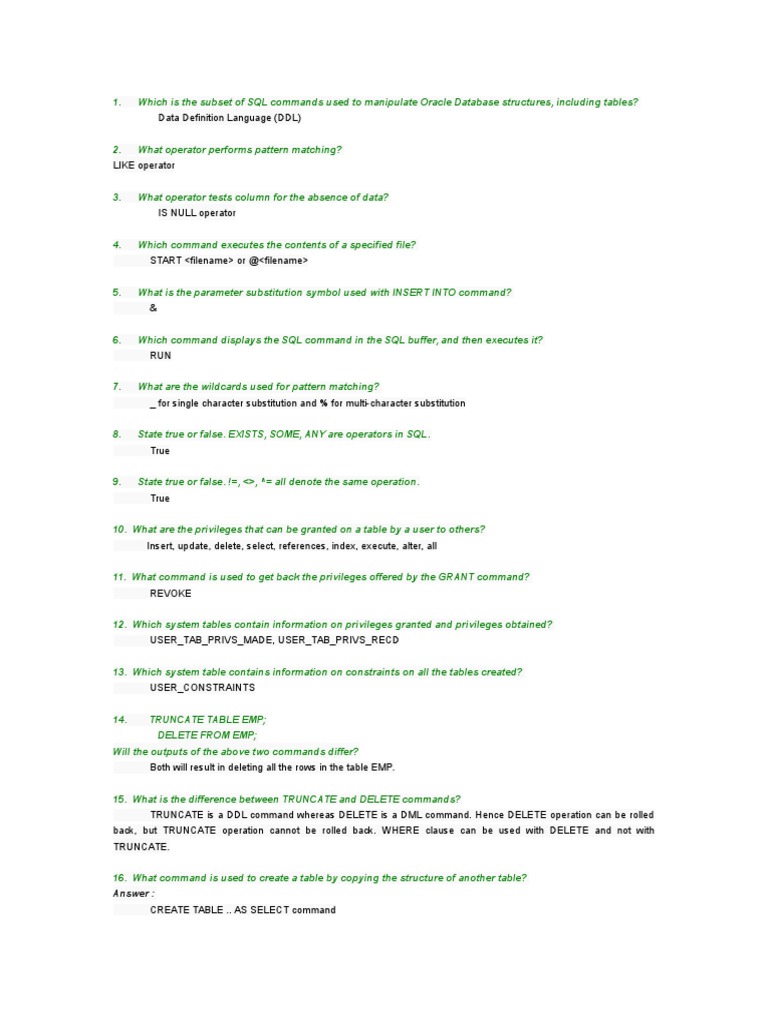 Data Definition Language (DDL) | Download Free PDF | Sql | Areas Of ...