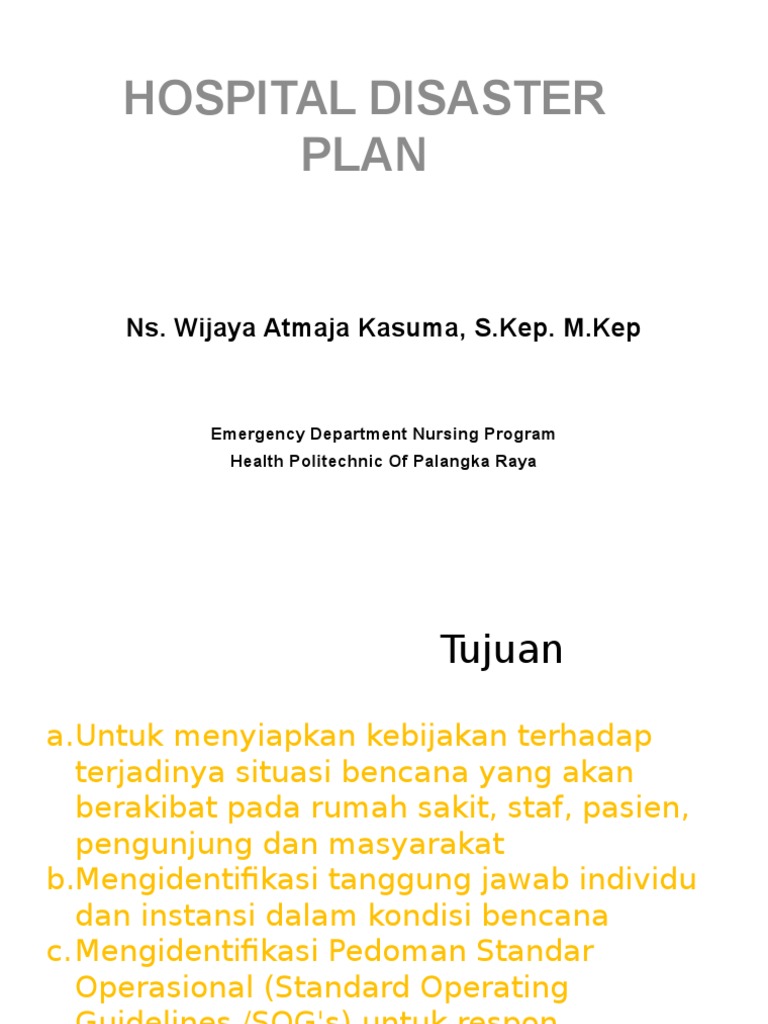Hospital Disaster Plan | PDF