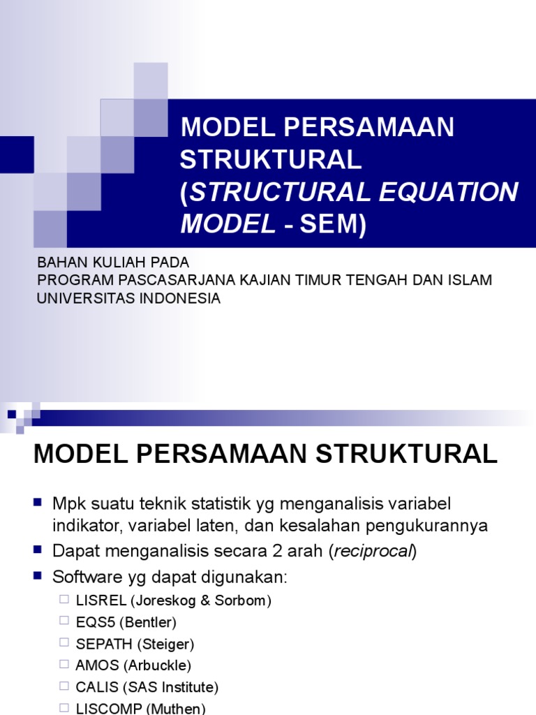 Model Persamaan Struktural dalam SEM | PDF | Sains & Matematika | Komputer