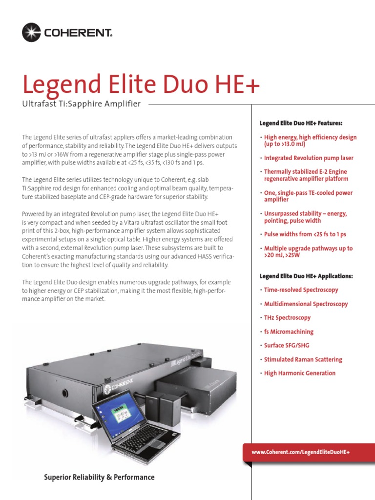 Legend Elite Duo HE+: Ultrafast Ti:Sapphire Amplifier | PDF ...