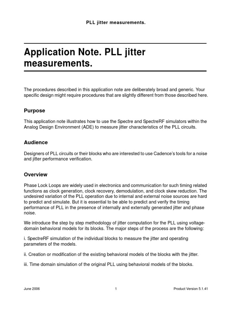 Measure PLL jitter using Cadence simulation tools | PDF | Computer Engineering | Electronics