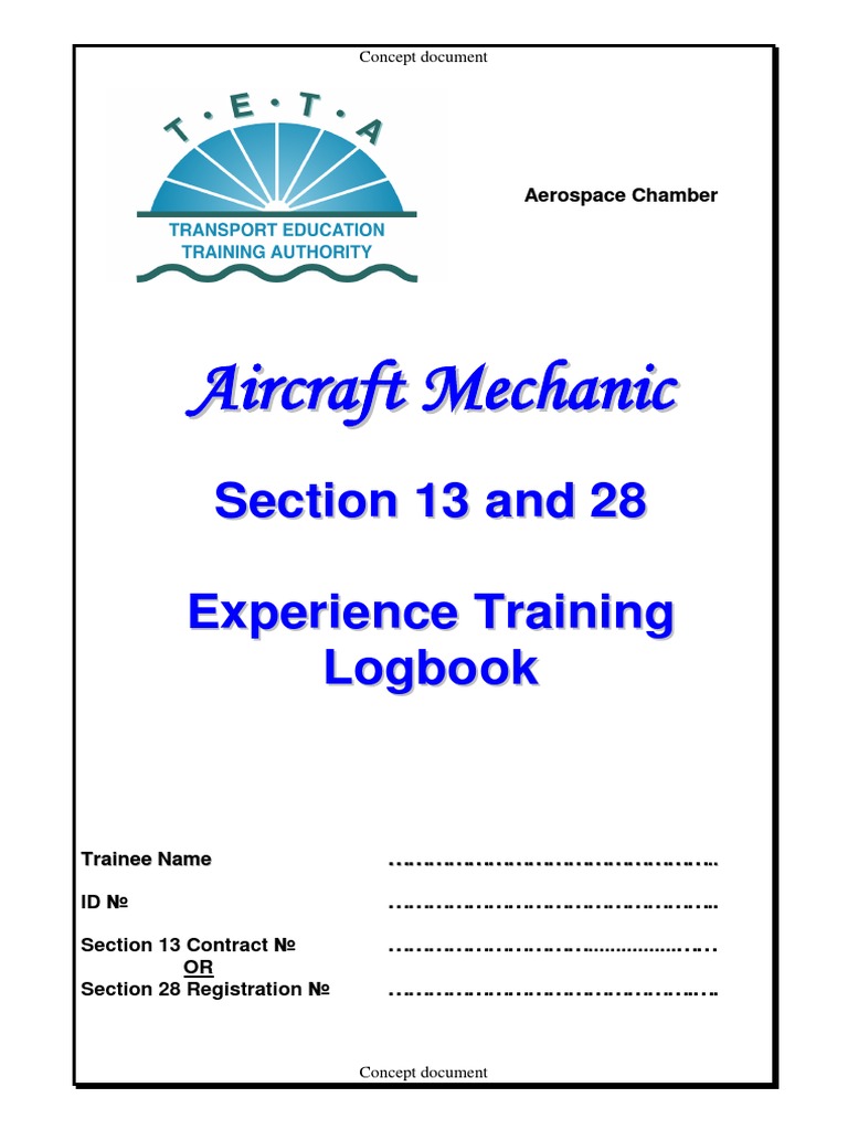 Aircraft Mechanic Training Logbook Guide | PDF | Bearing (Mechanical ...