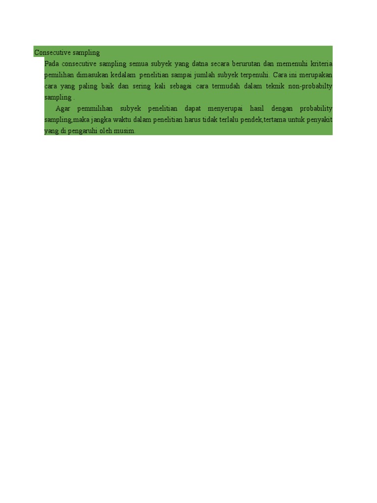 Consecutive Sampling | PDF