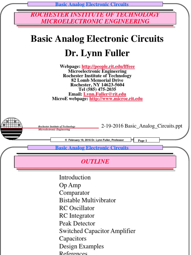 Basic Analog Circuits PDF | PDF | Operational Amplifier | Amplifier