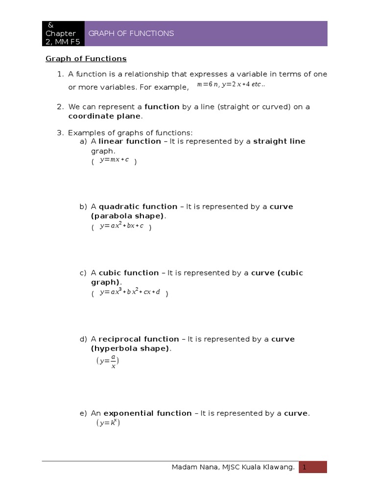 2, MM F5 Graph of Functions | PDF