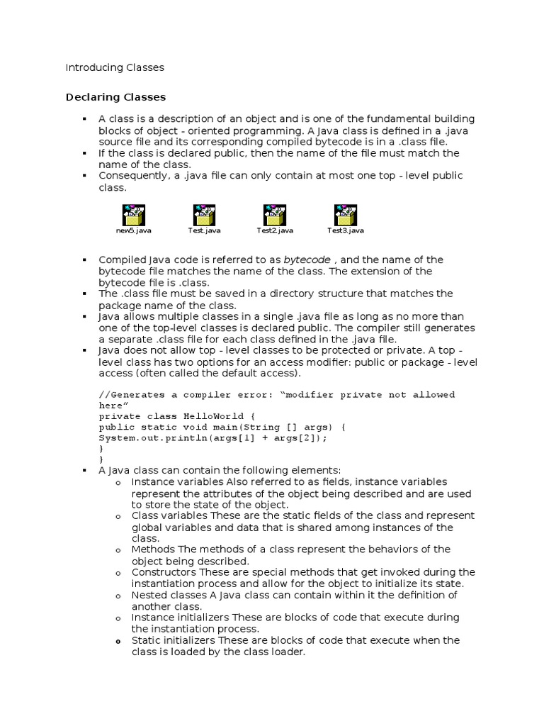 Declaring And Using Classes And Packages In Java Pdf Class Computer Programming Method
