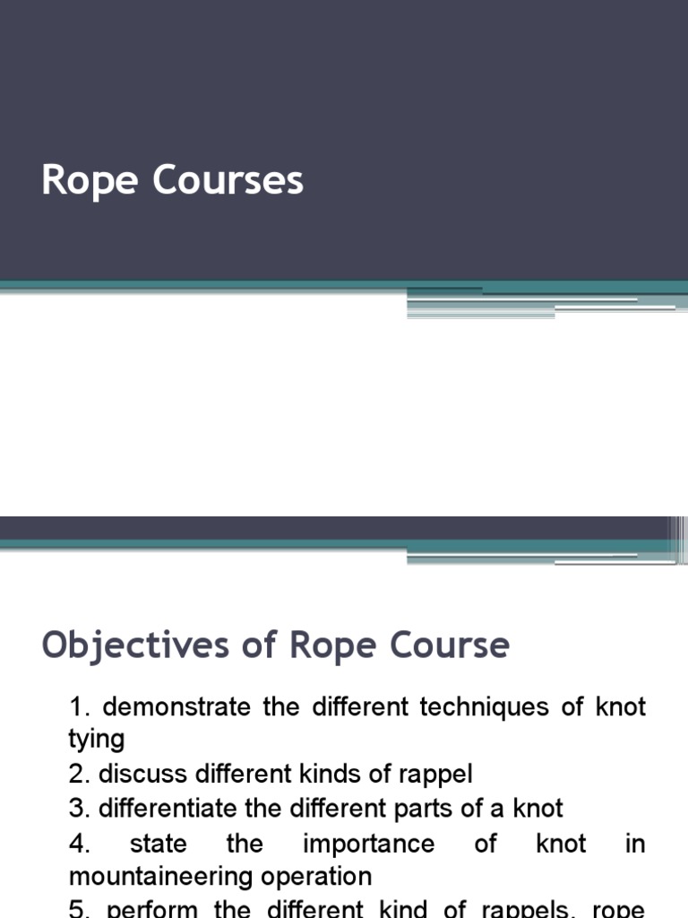 Rope Courses | PDF | Knot | Rope