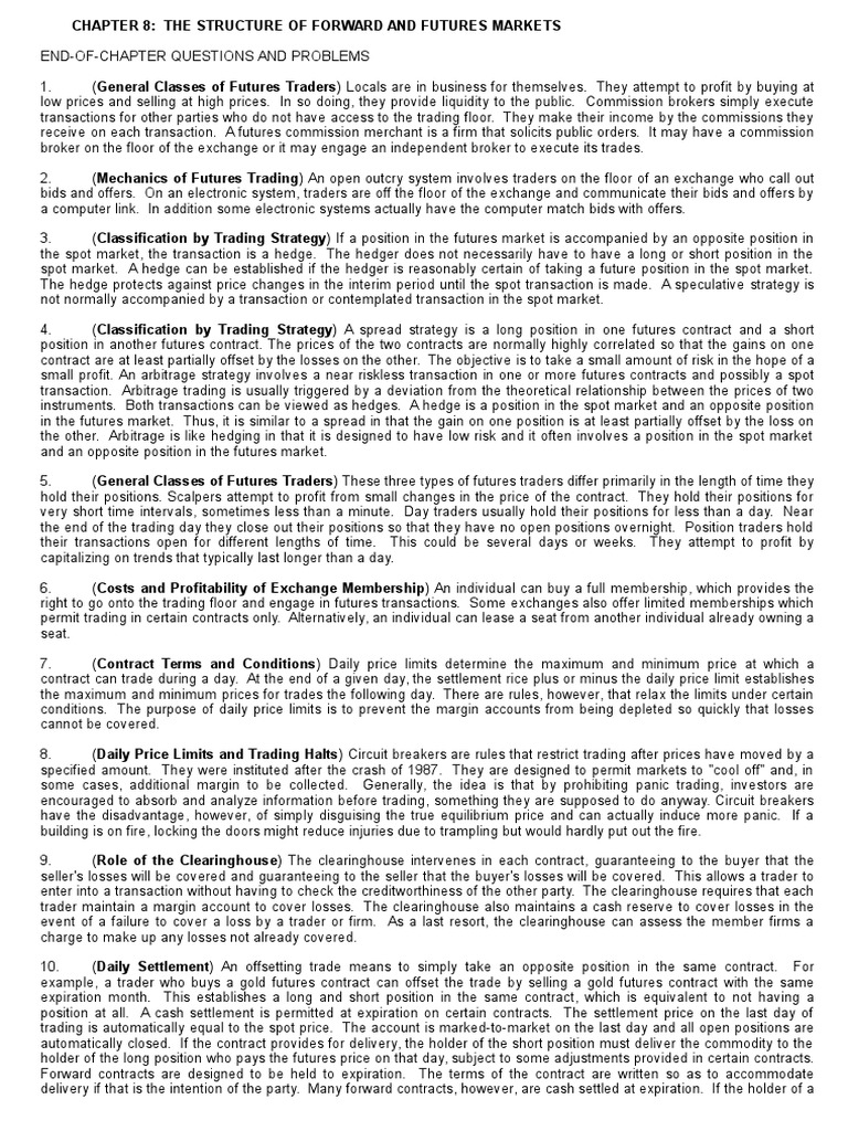 Futures Market Structure Overview | PDF | Futures Contract | Hedge ...
