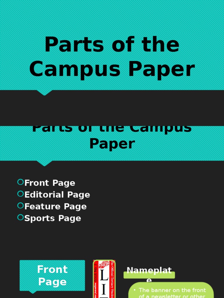 Parts of The Campus Paper | PDF | Newspapers | Paragraph