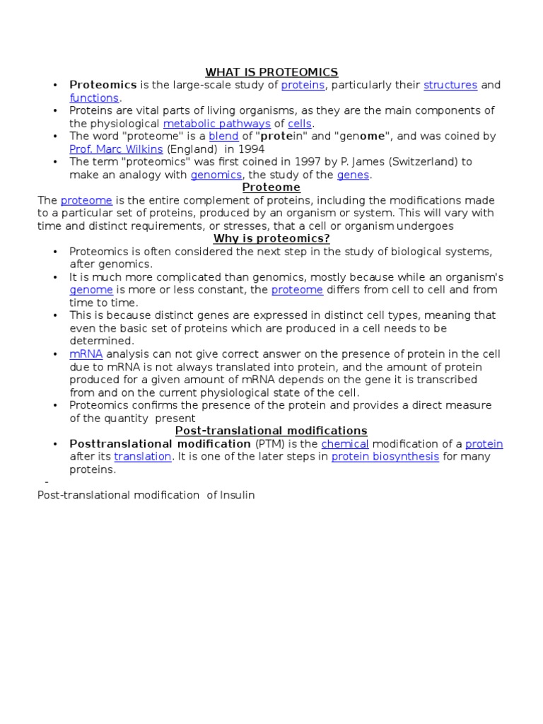 An In-Depth Look at Proteomics: The Large-Scale Study of Proteins, Their Structures, Functions ...