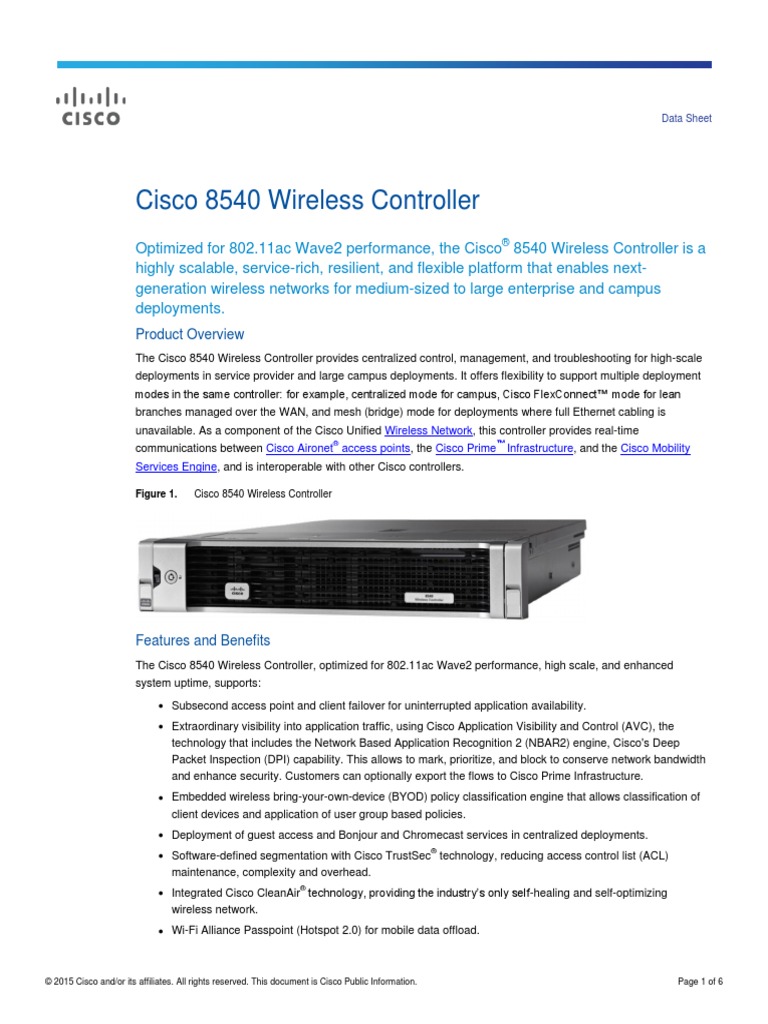 WLC 8540 Datasheet | PDF | Transport Layer Security | Radius