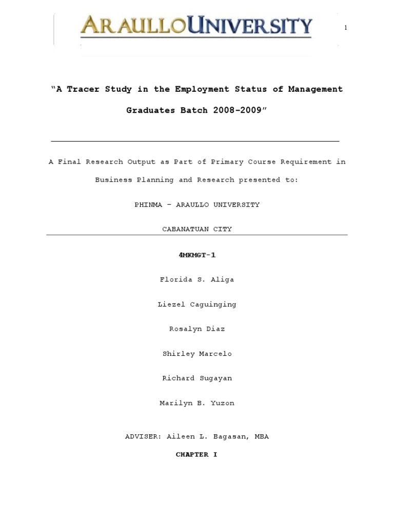 Tracer Study Final | Employment | Survey Methodology