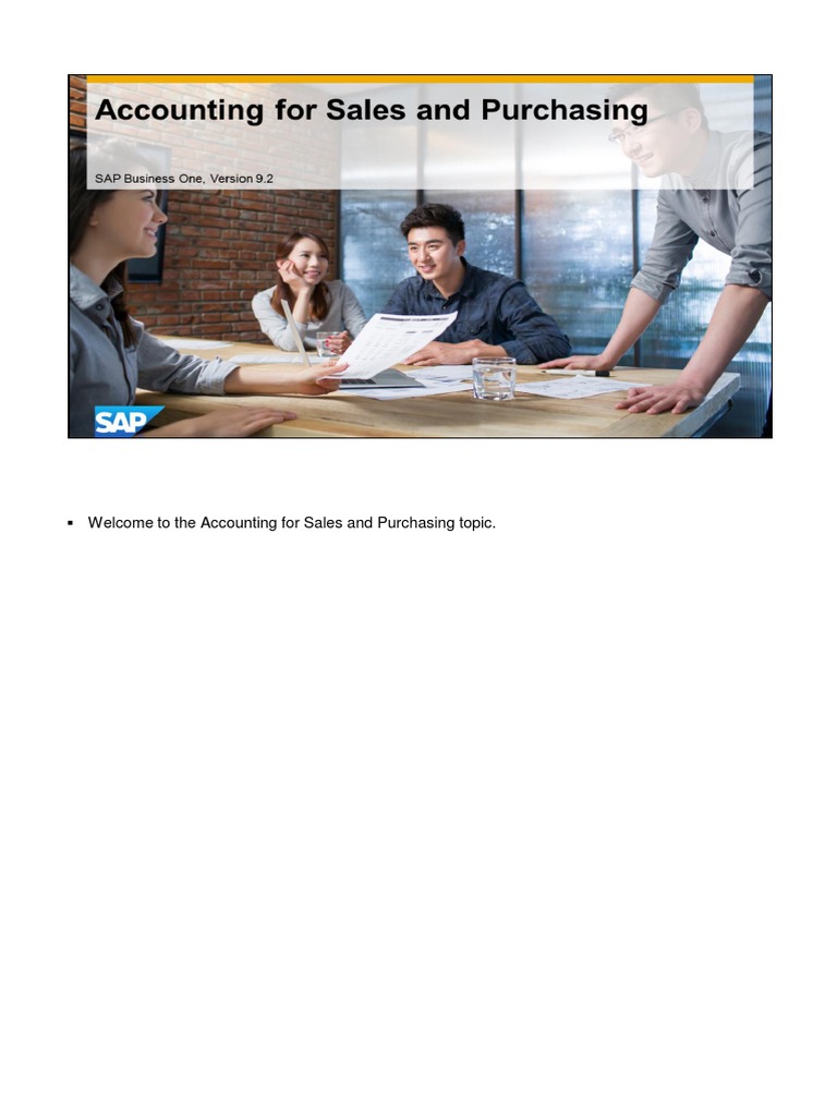 Accounting for Sales in SAP Business One | PDF | Debits And Credits ...