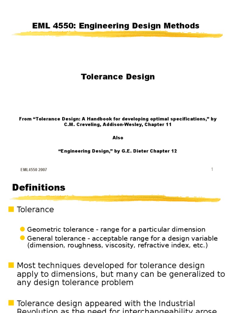 Tolerance Design Using Taguchi Methods | PDF | Loss Function | Engineering Tolerance