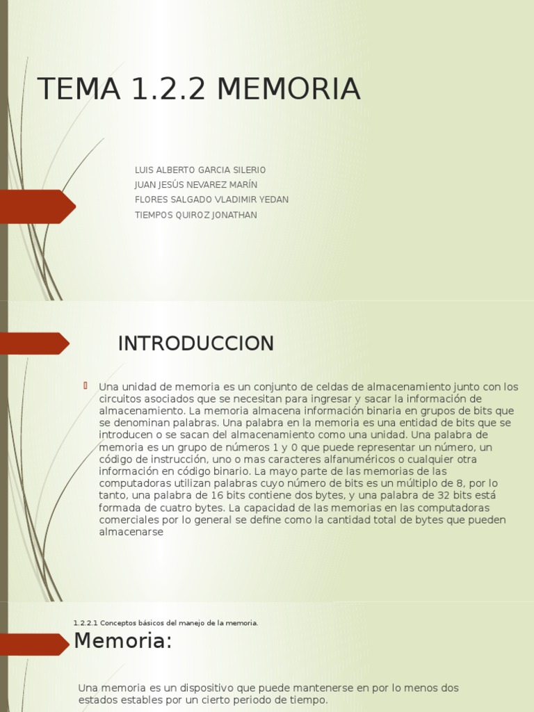 Conceptos Basicos Del Manejo de La Memoria | PDF | Caché (Computación) | Memoria del ordenador