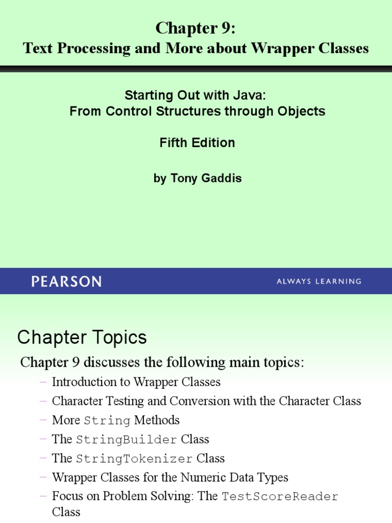 Text Processing and More About Wrapper Classes | PDF | String (Computer Science) | Method ...