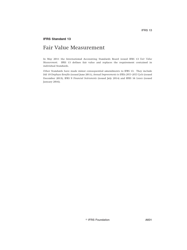 IFRS 13: Fair Value Measurement Guide | PDF | Fair Value ...