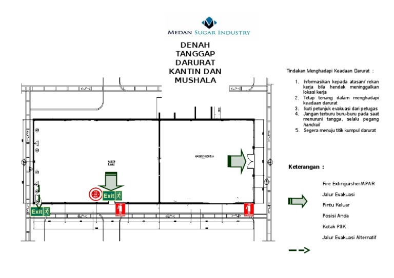 Denah Tanggap Darurat Kantin Dan Mushala | PDF | Sejarah