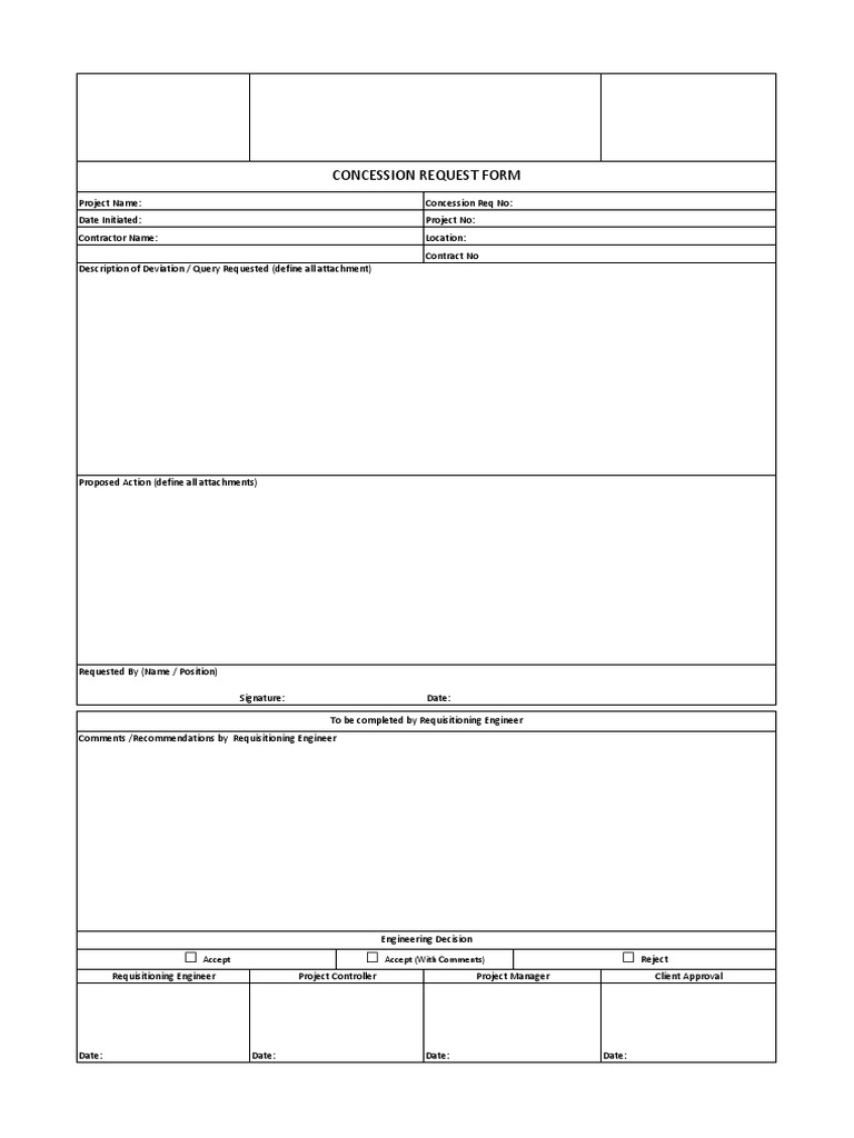 Concession Request Form New1 | PDF
