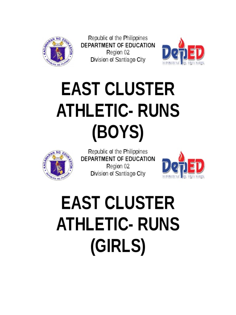 East Cluster Athletic-Runs (BOYS) : Department of Education | PDF
