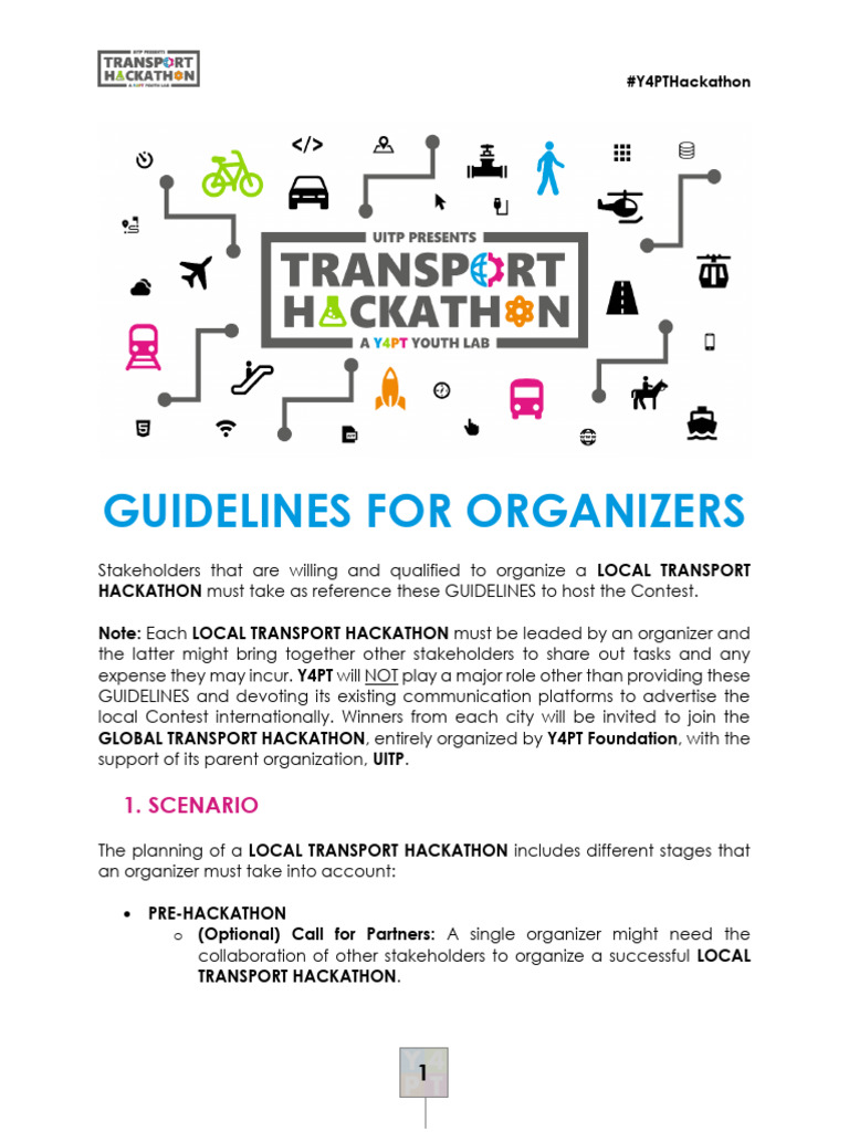 Y4PT Transport Hackathon Organizer Guidelines | PDF