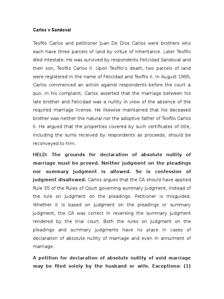 Case 100 | PDF | Annulment | Marriage