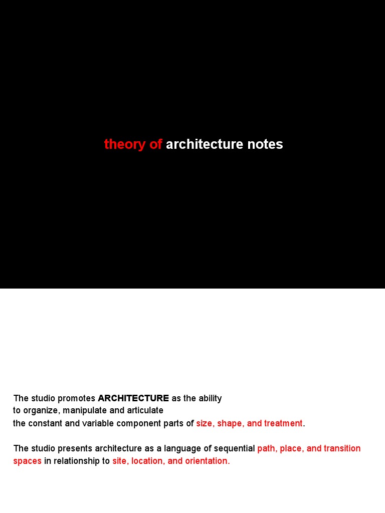 Theory Of: Architecture Notes | PDF | Shape | Nature