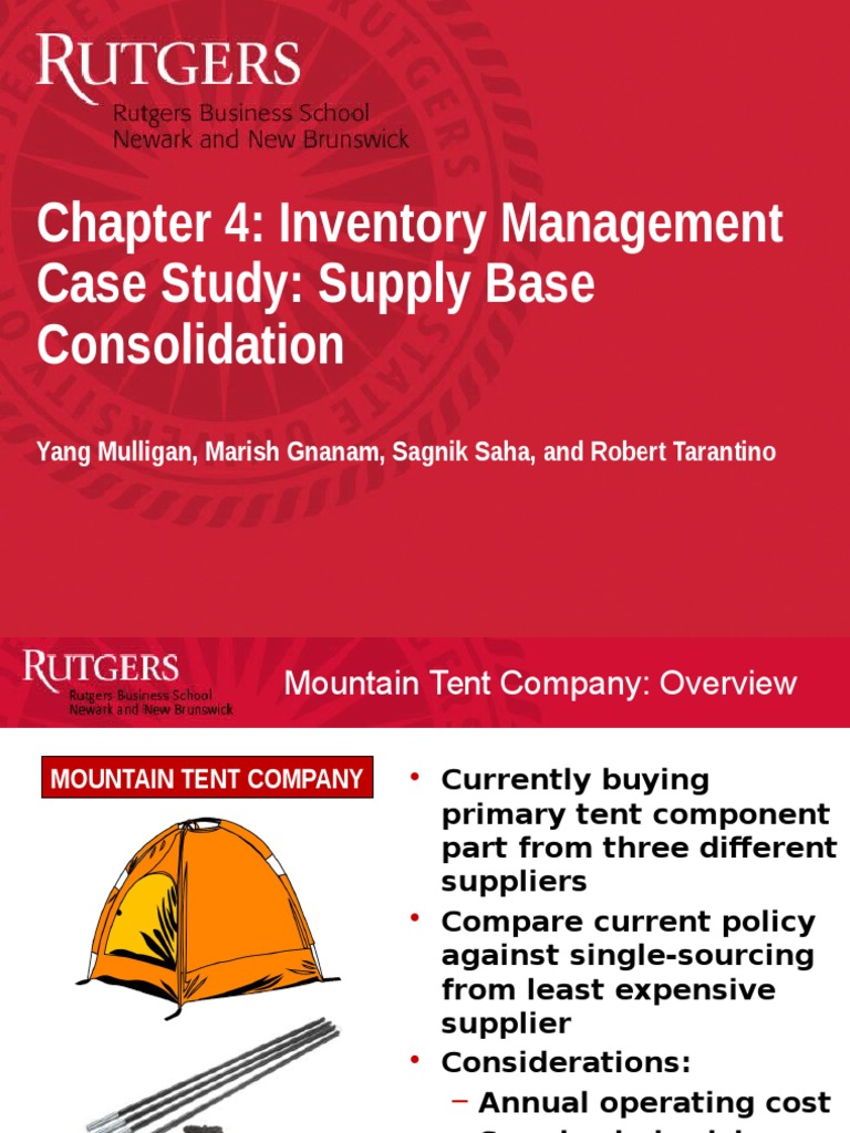 Chapter 4: Inventory Management Case Study: Supply Base Consolidation | PDF | Supply Chain ...