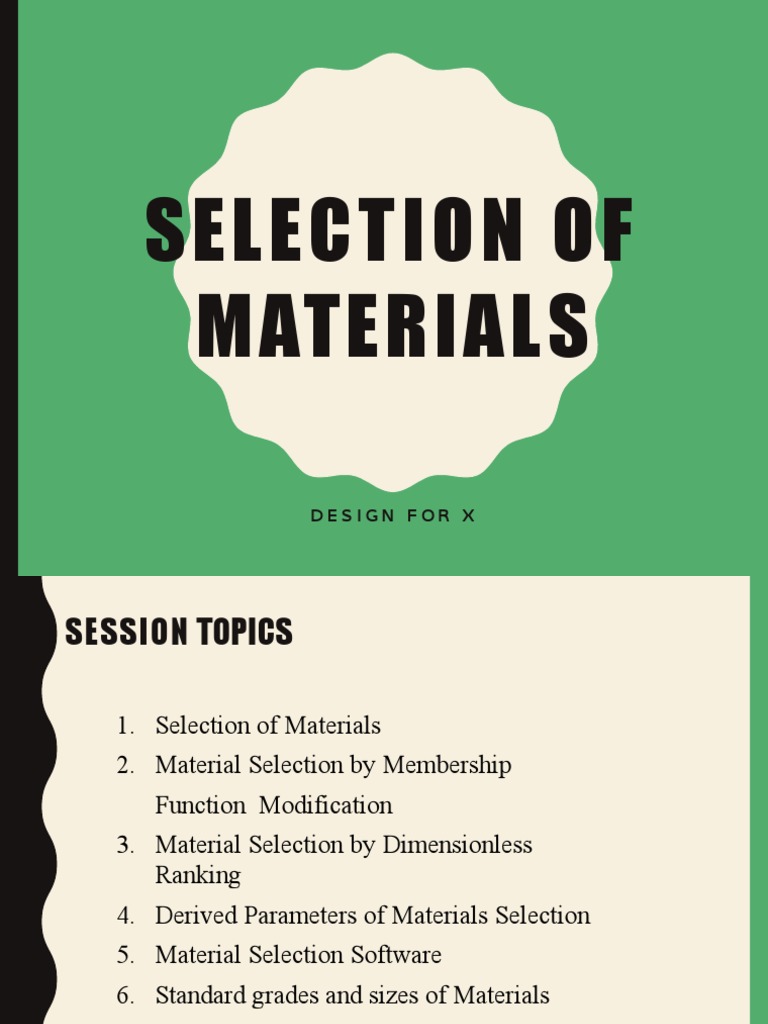 Selection of Materials: Design For X | PDF | Sheet Metal | Yield (Engineering)