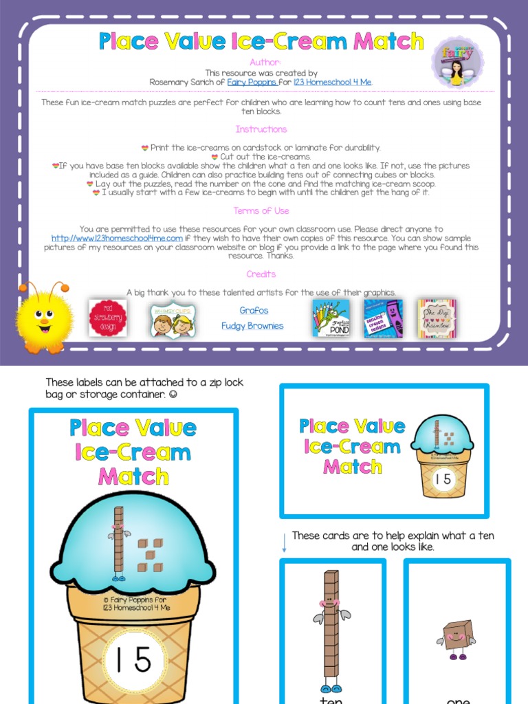 Place Value Ice-Creams | PDF