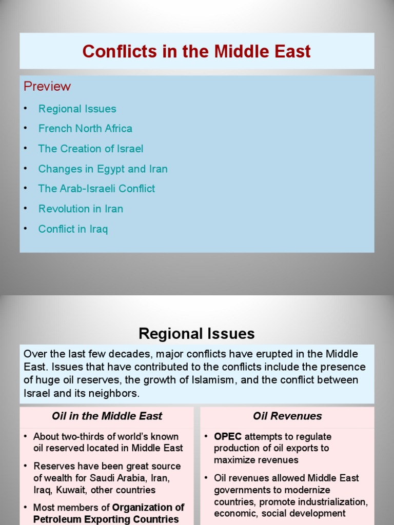 Conflicts in The Middle East: Preview | PDF | Mohammad Reza Pahlavi ...