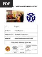 Front Office CBLM | PDF | Etiquette | Hotel