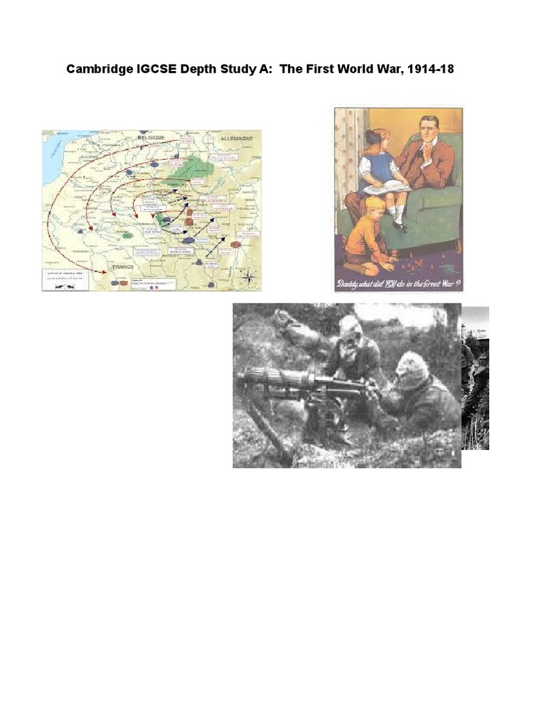 Cambridge Igcse Depth Study A Ww1 | PDF | Trench Warfare | U Boats