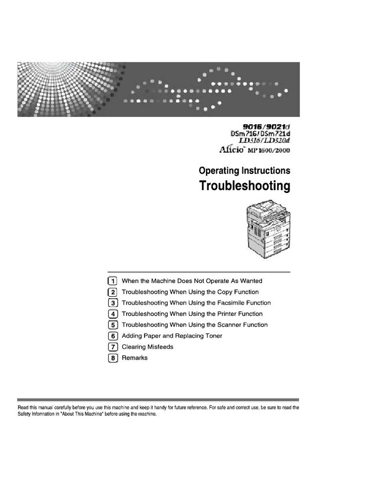 Ricoh Aficio Mp 2000 Troubleshooting Manual Pdf Office Equipment