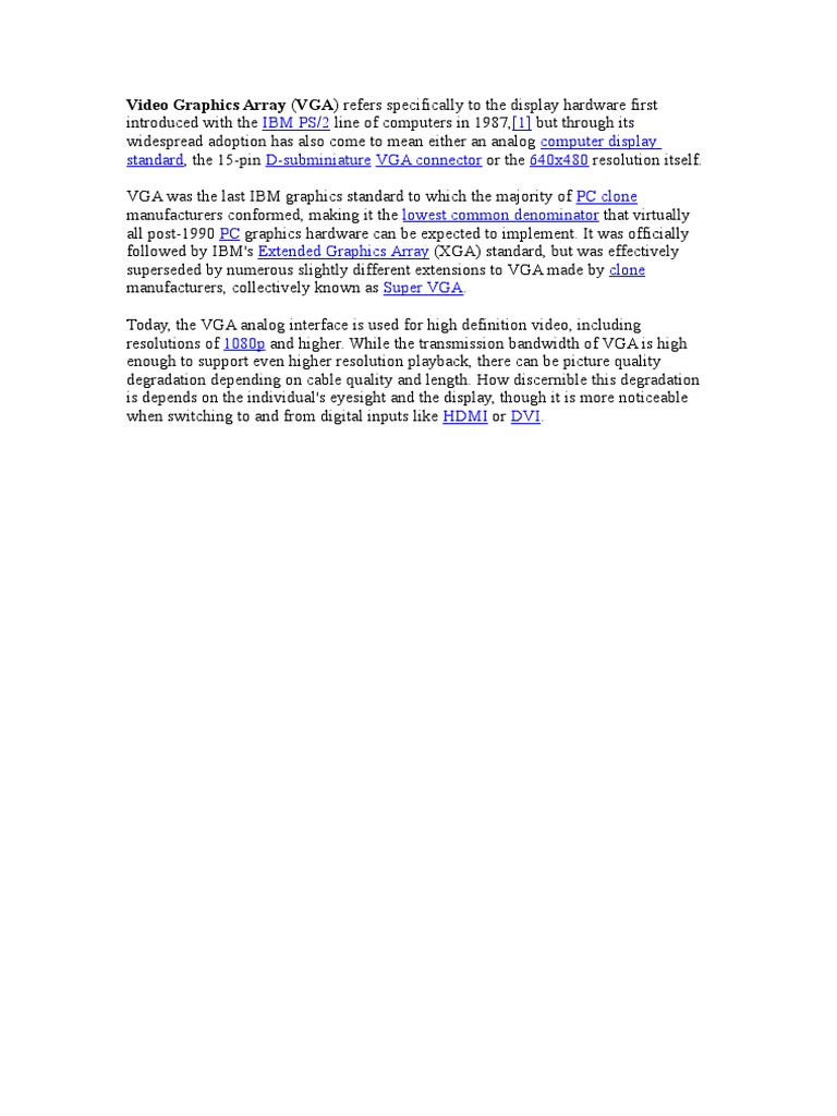 Ibm Ps/2 (1) Computer Display Standard D-Subminiature VGA Connector ...