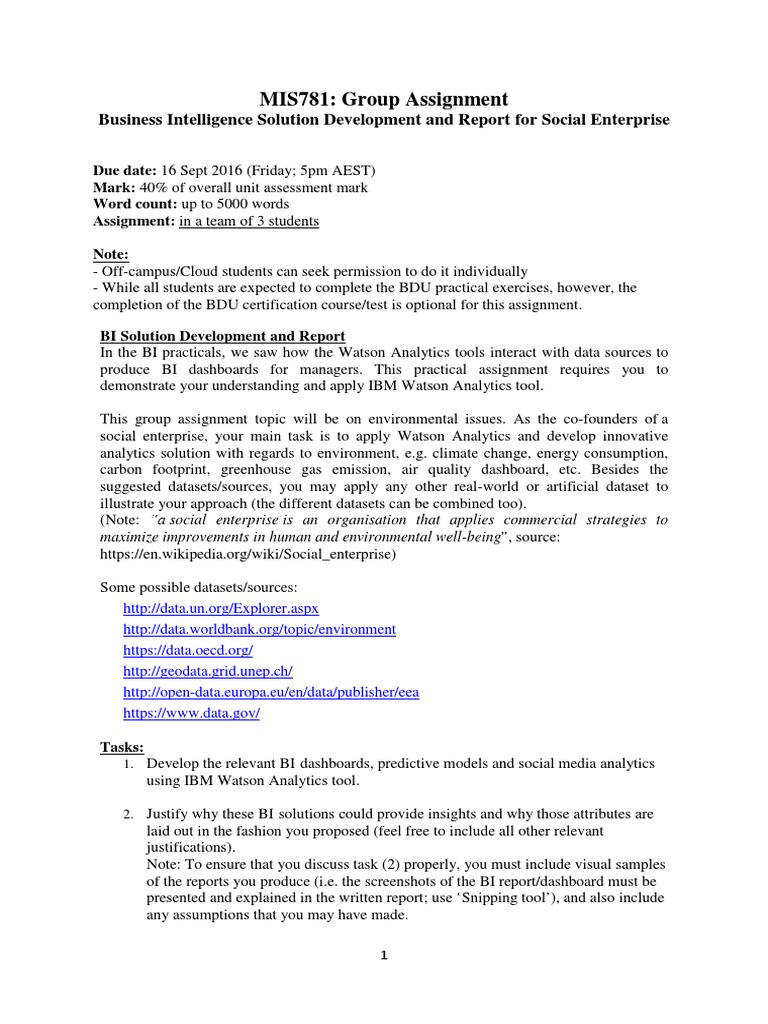 MIS781-GroupPracticalAssignmen | PDF | Business Intelligence | Turnitin