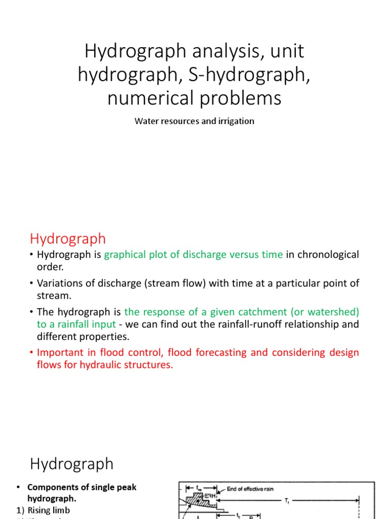 WRI7 - 8 - 9 - Hydrograph Analysis, Unit Hydrograph, S-Hydrograph, Numerical Problems | PDF ...