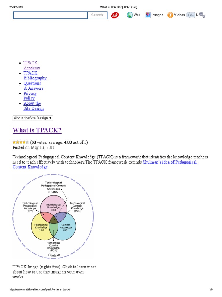 What Is Tpack - Tpack | PDF | Educational Technology | Teaching Method