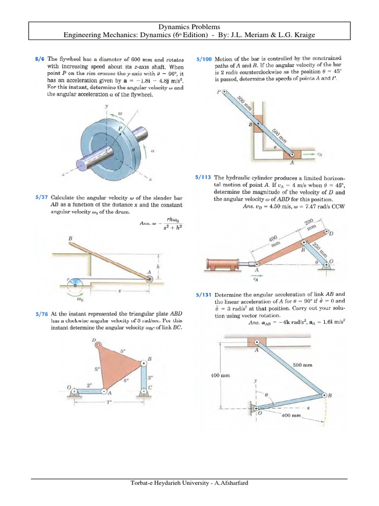 Dynamics Problems 2 | PDF | Engineering | Science