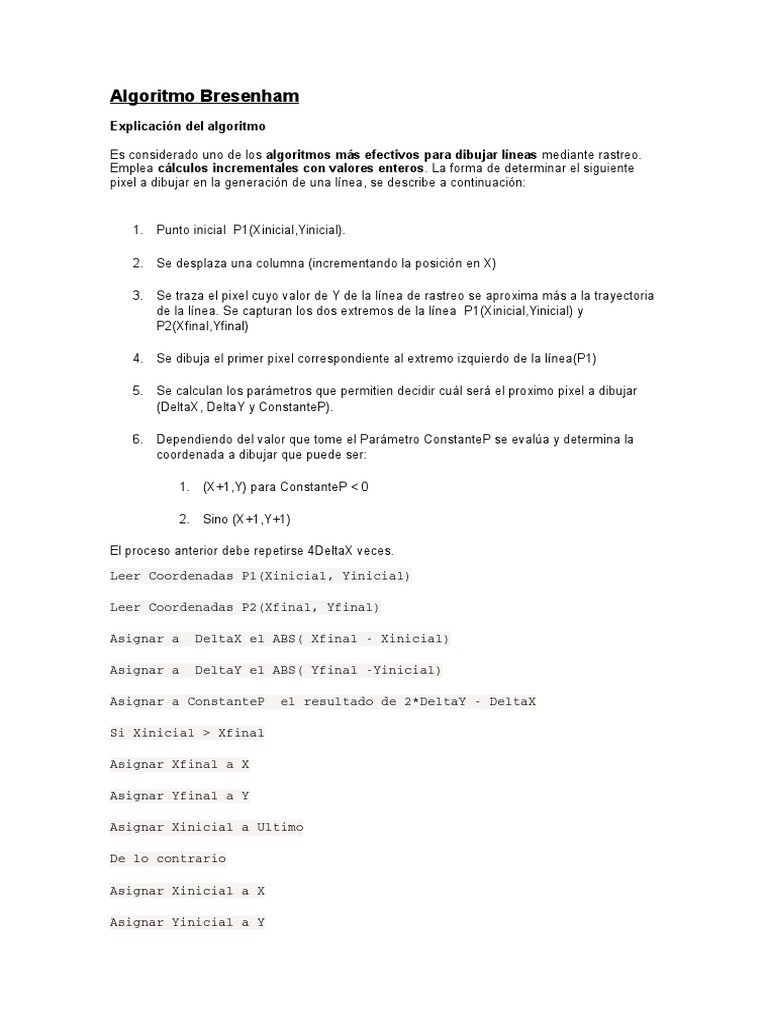 Algoritmos de Dibujo y Distancia | PDF | Sistema de coordenadas ...