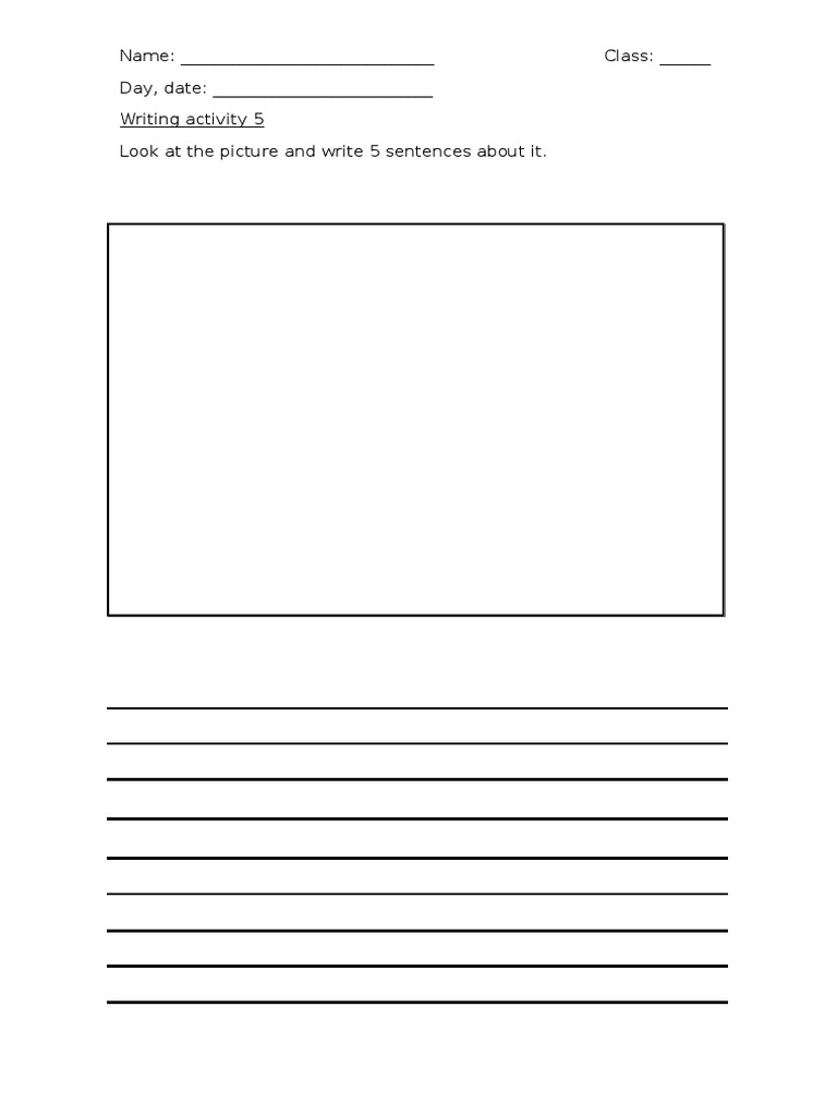 Picture Description Writing Activity | PDF