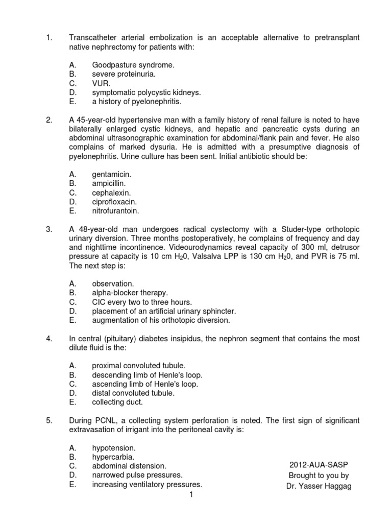 Aua 2012 PDF | PDF | Urinary Incontinence | Urinary Tract Infection