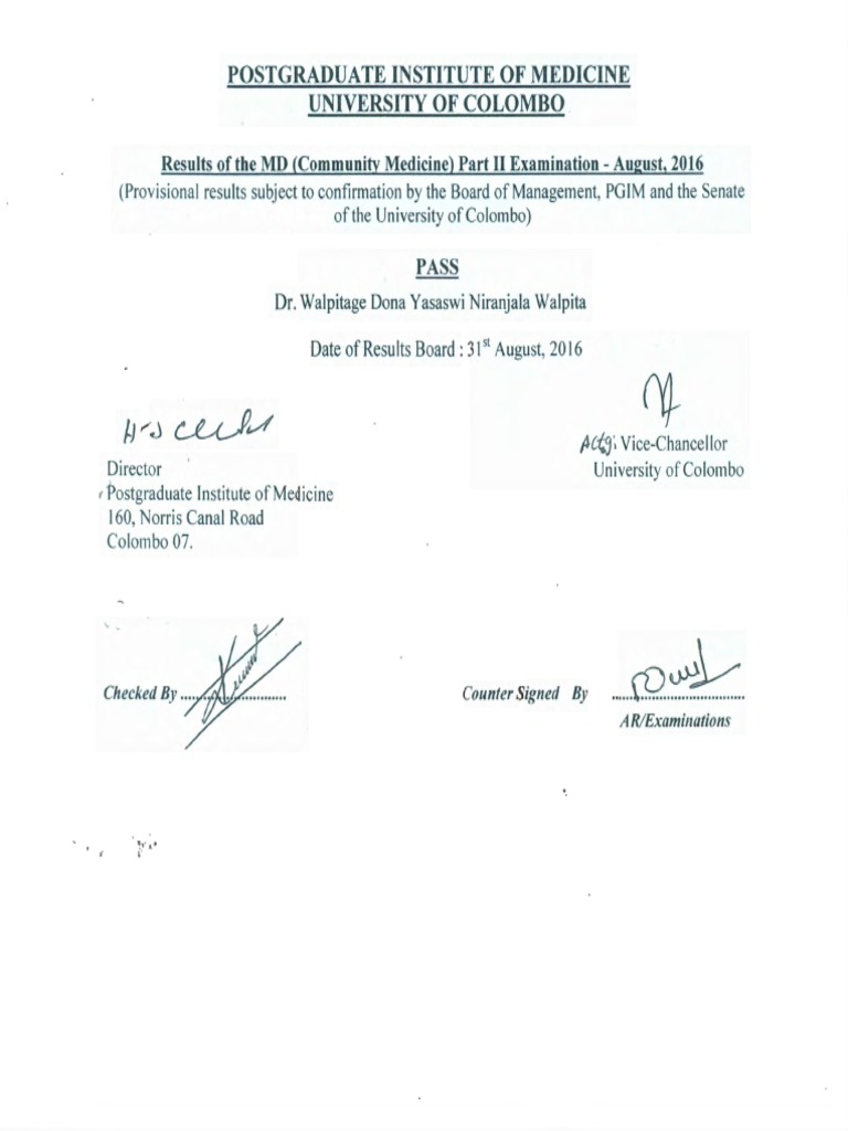 Postgraduate Institute of Medicine University of Colombo | PDF | Higher ...