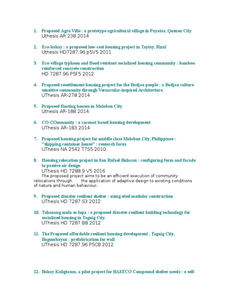 FEU Thesis Titles | PDF | Nature